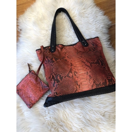 Napoly sac à main en python red motif